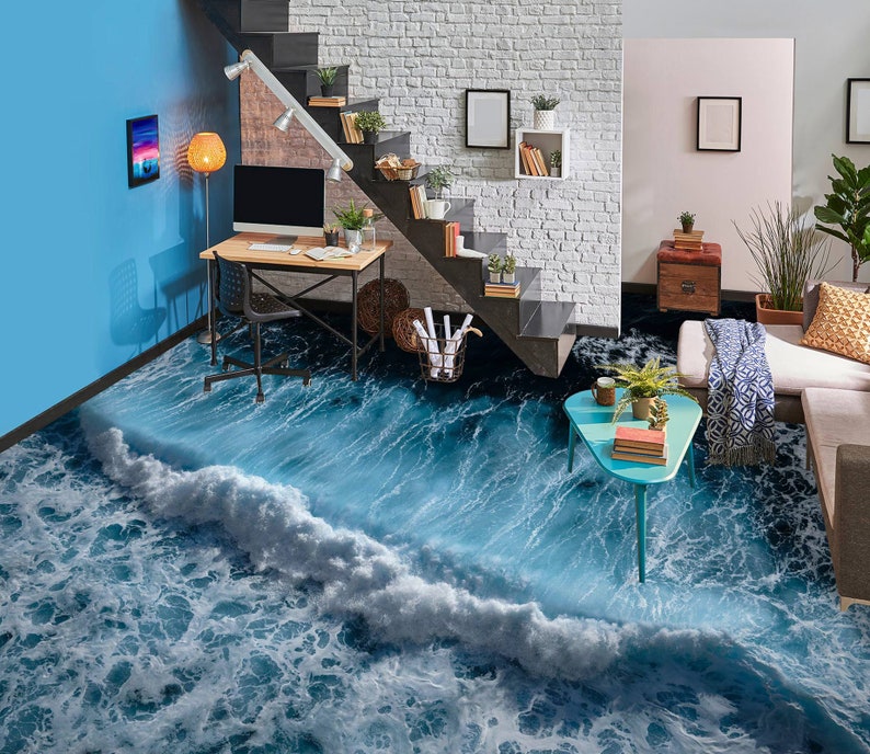 3D Shocking Waves 9986 Floor Wallpaper Murals Self-adhesive - Etsy