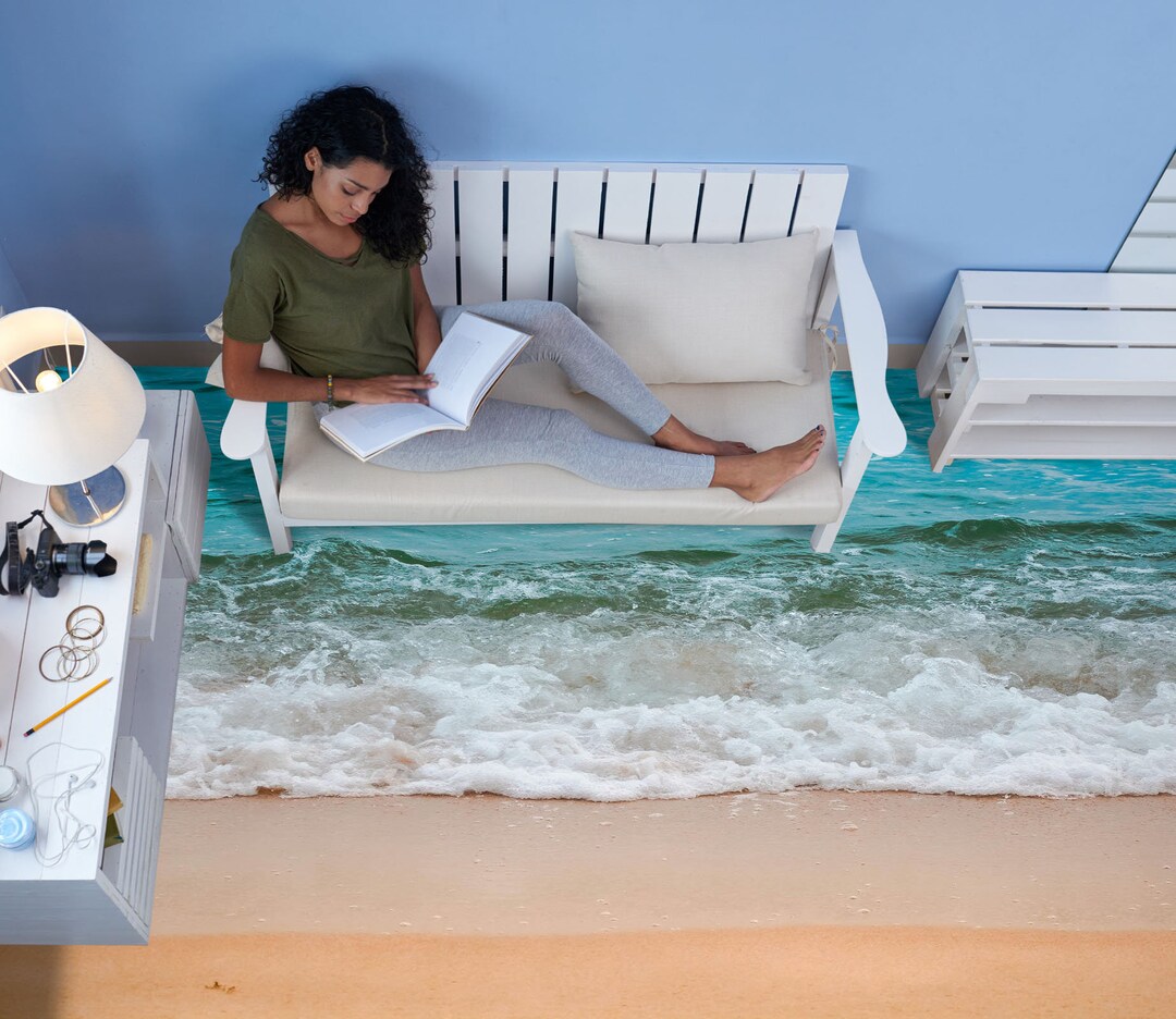 3D Beach Scenery 2018 Floor Wallpaper Murals Self-adhesive Removable ...