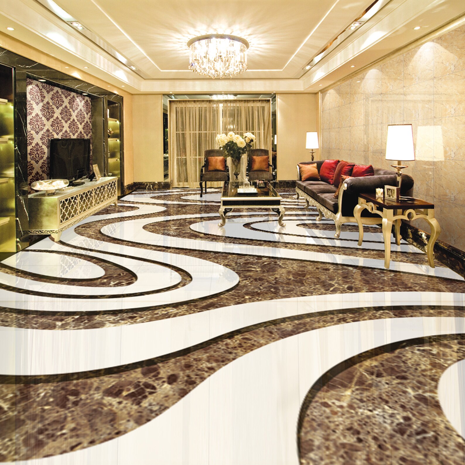 3D Curved Pattern 1723 Floor Wallpaper Murals Self-adhesive - Etsy