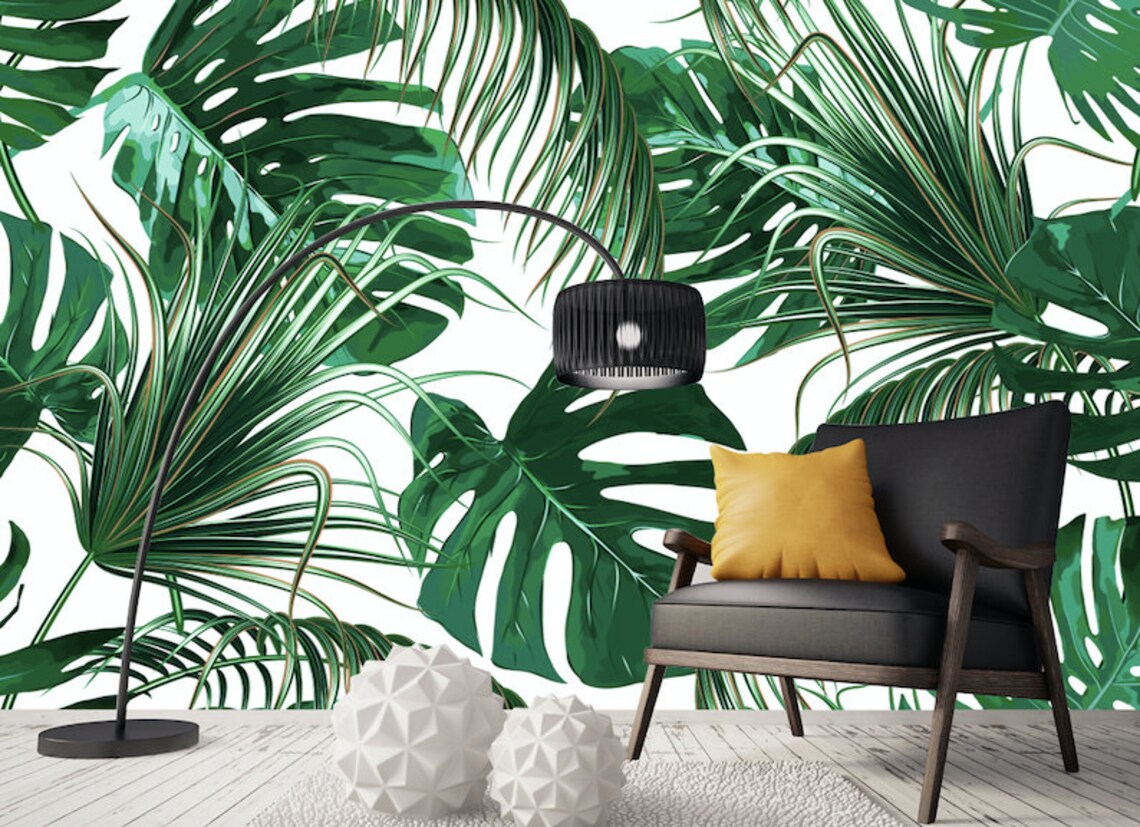 Leaves Plant 3319 Wallpaper Mural Self Adhesive Peel and Stick | Etsy