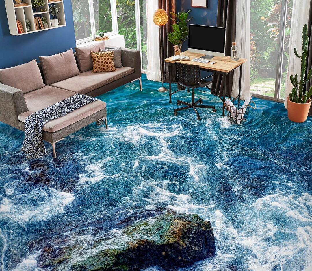 3D White Splash Art 4166 Floor Wallpaper Murals Self-adhesive Removable ...