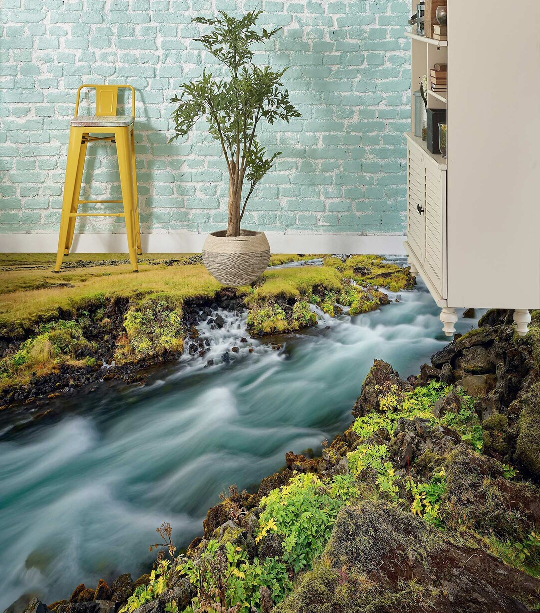 3D River Stones 5335 Floor Wallpaper Murals Self-adhesive Removable ...