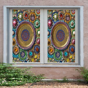 3D Creative Pattern W1807 Window Film Print Sticker Cling Stained Glass ...