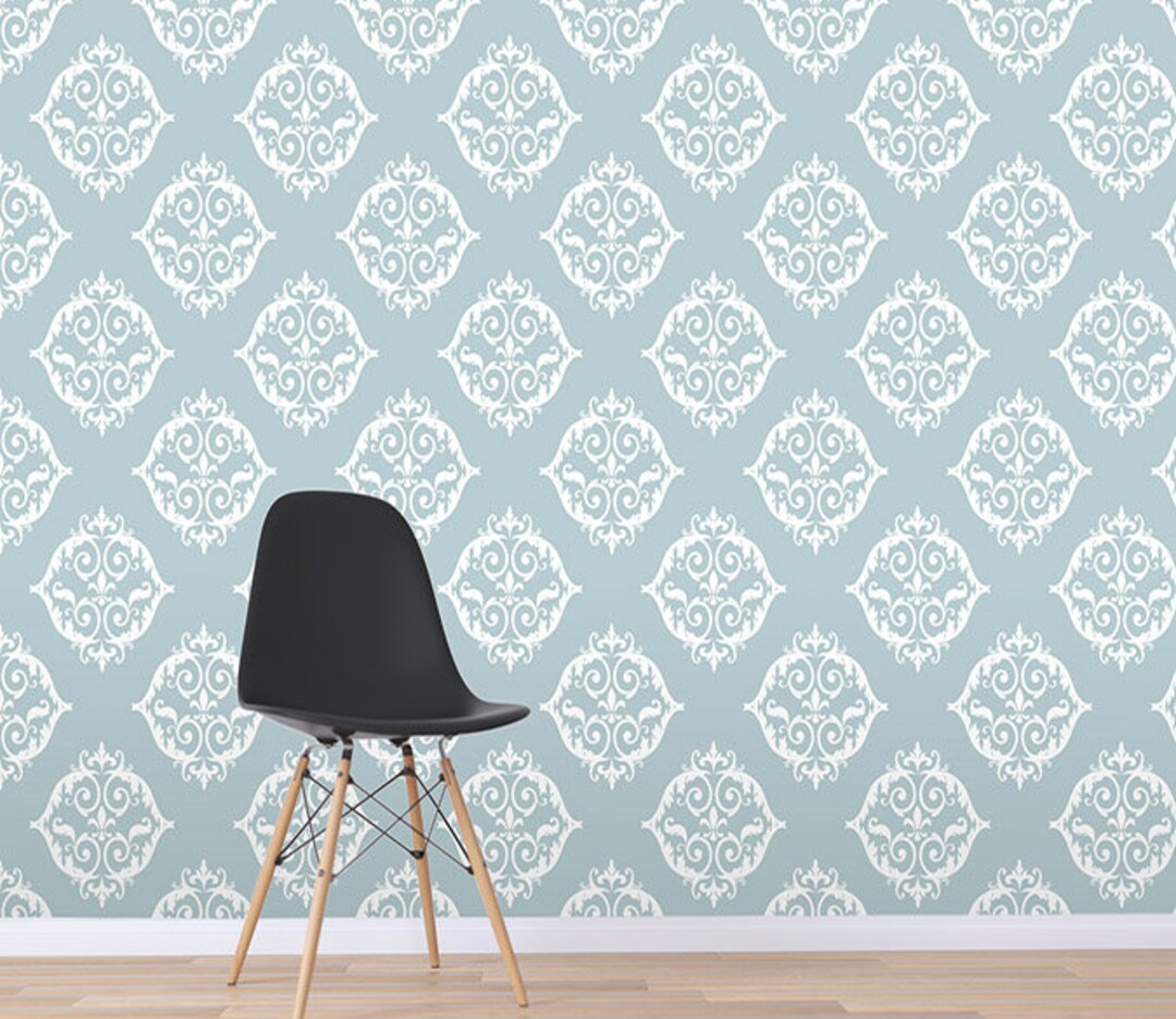 Square Blue Flower 2365 Wallpaper Mural Self Adhesive Peel and Stick ...