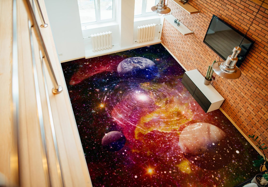 3D Star Planet 1640 Floor Wallpaper Murals Self-adhesive Removable ...