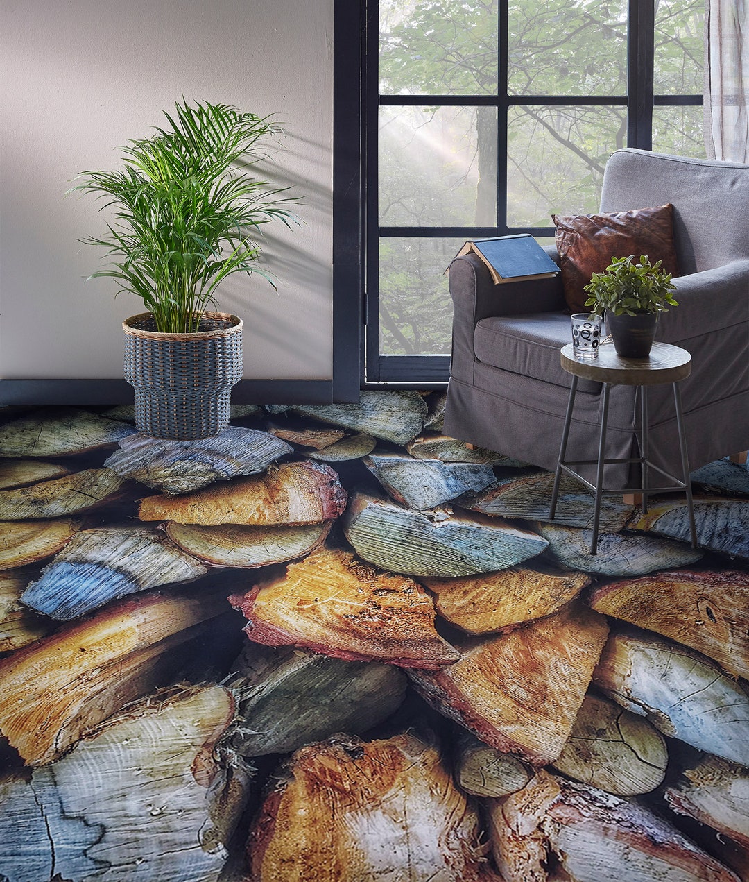 3D Trees Wood 2840 Floor Wallpaper Murals Self-adhesive Removable ...