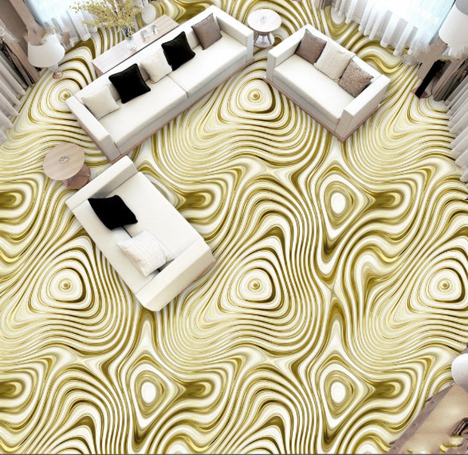 3D Irregular Circle 0292 Floor Wallpaper Murals Self-adhesive | Etsy