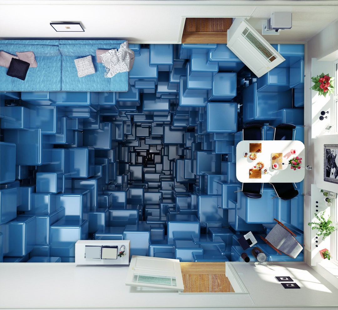 3D Blue Space 1607 Floor Wallpaper Murals Self-adhesive Removable ...