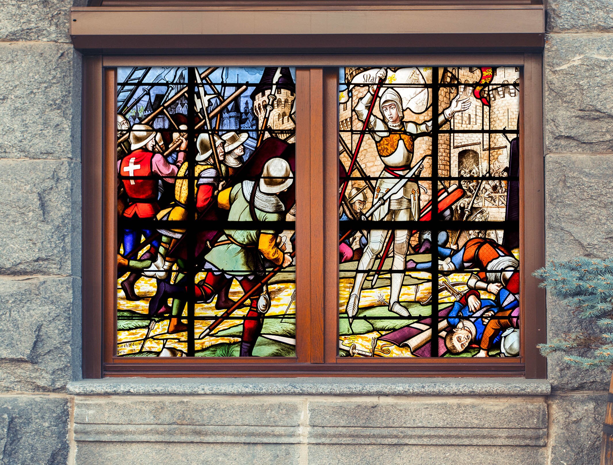 3D Brutal War W819 Window Film Print Sticker Cling Stained | Etsy