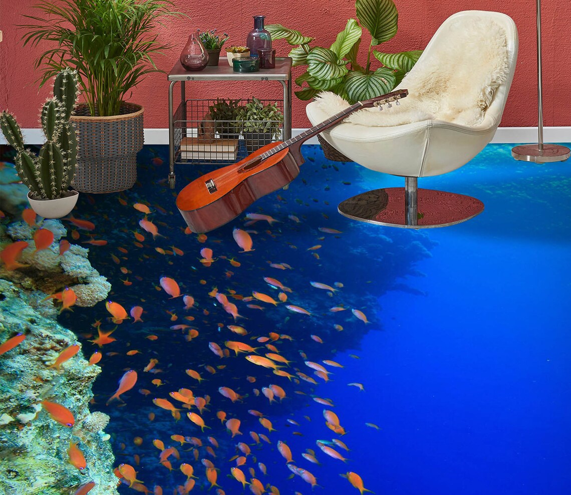 3D Attract Small Fish 8902 Floor Wallpaper Murals | Etsy