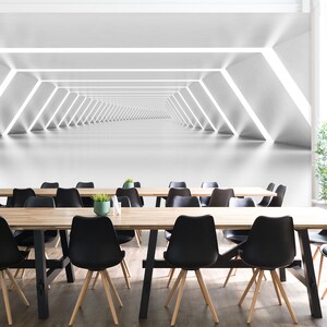 White Corridor 018 Wallpaper Mural Self Adhesive Peel and | Etsy