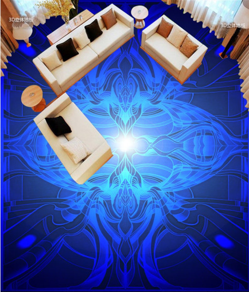 3D Blue Pattern 0249 Floor Wallpaper Murals Self-adhesive | Etsy