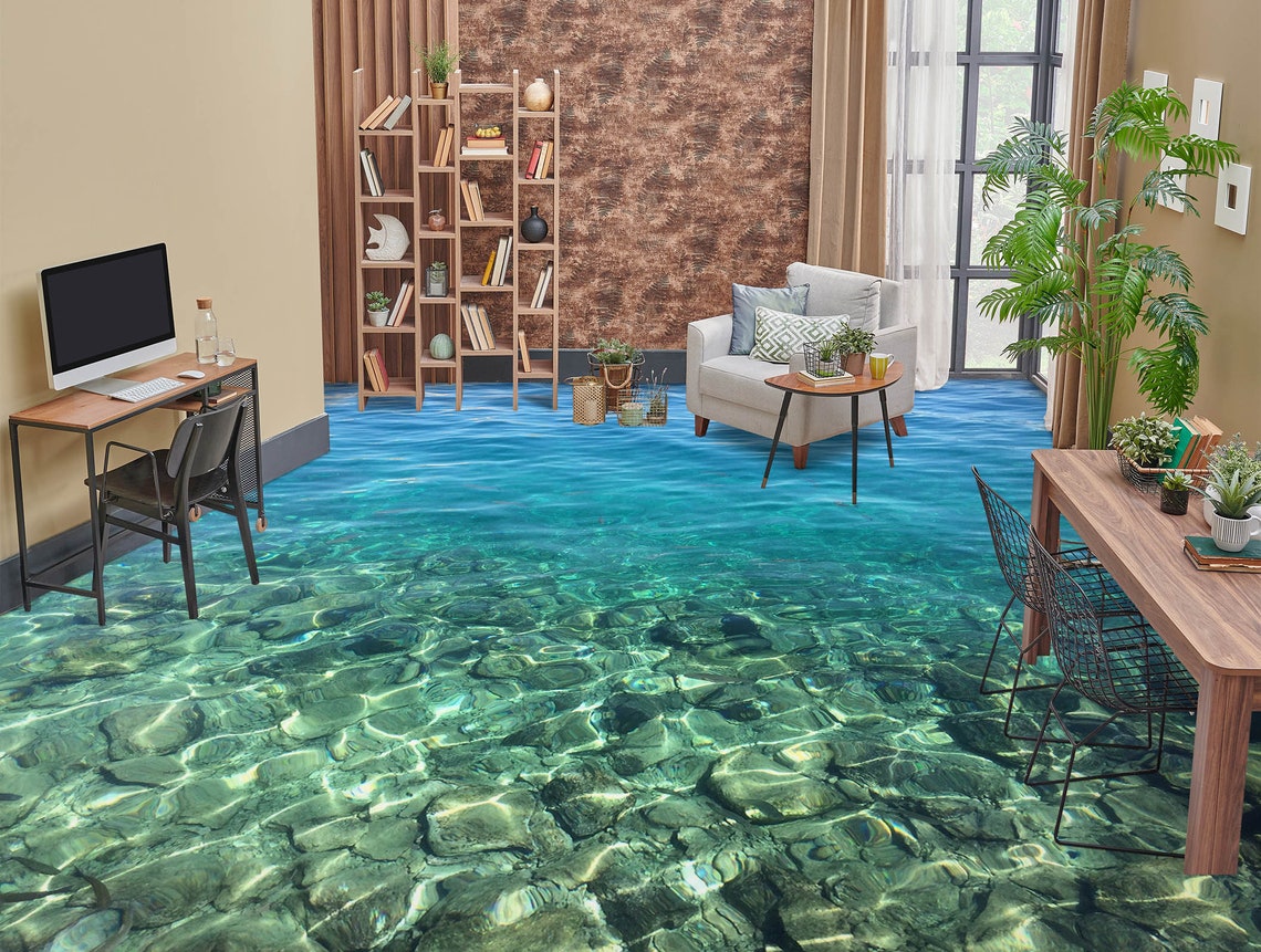 3D Water Happiness 8666 Floor Wallpaper Murals Self-Adhesive | Etsy