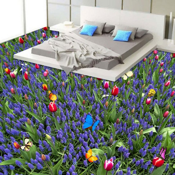3D Flower Field 1813 Floor Wallpaper Murals Self-adhesive - Etsy