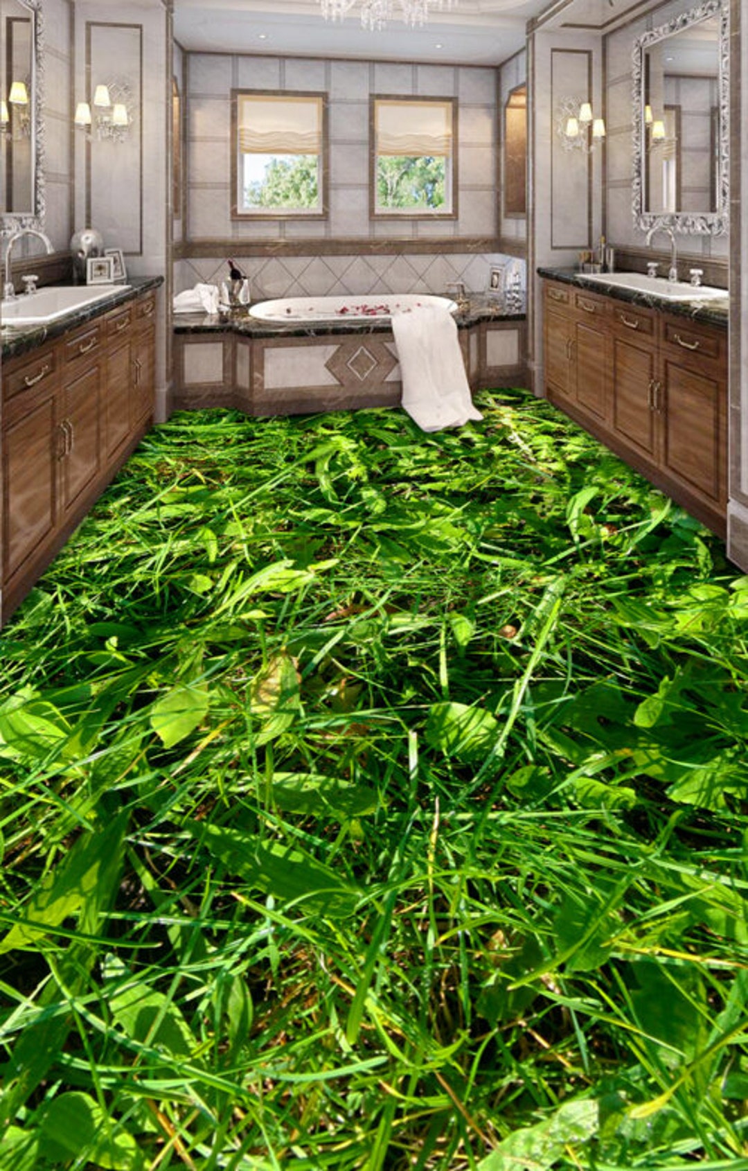 3D Green Weeds 0562 Floor Wallpaper Murals Self-adhesive Removable ...