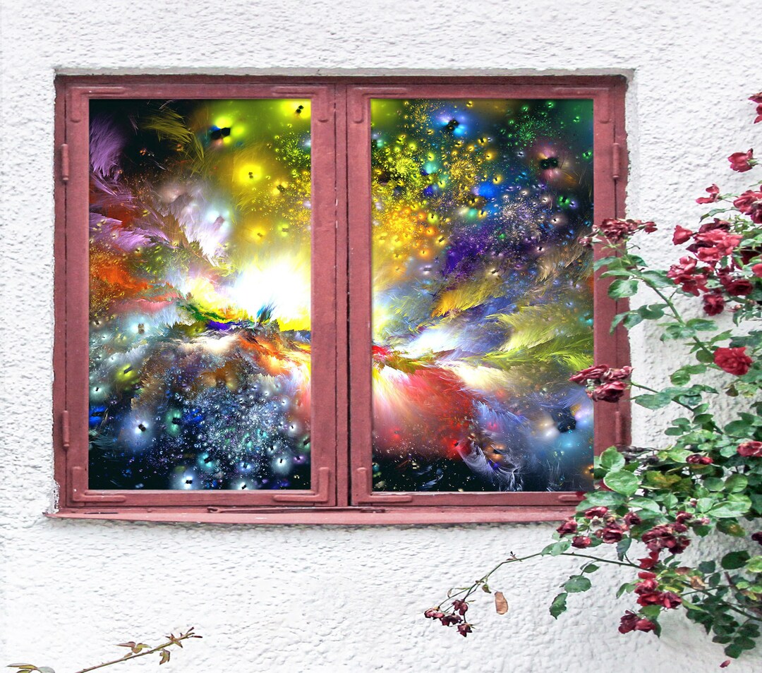 3D Shocking Universe W538 Window Film Print Sticker Cling Stained Glass ...