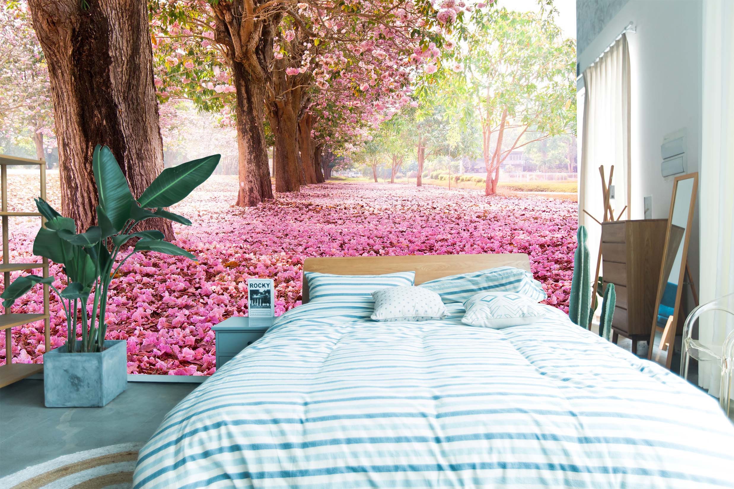 Pink Cherry Tree 1365 Wallpaper Mural Self Adhesive Peel and Stick Wall ...