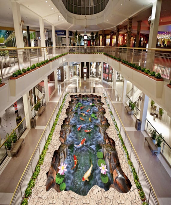 3D Koi Pond 1308 Floor Wallpaper Murals Self-adhesive | Etsy