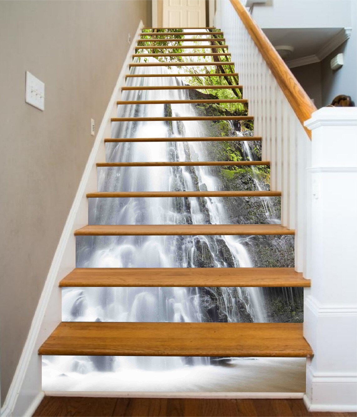 3D Waterfall S1414 Pattern Tile Marble Stair Risers Decoration Photo ...