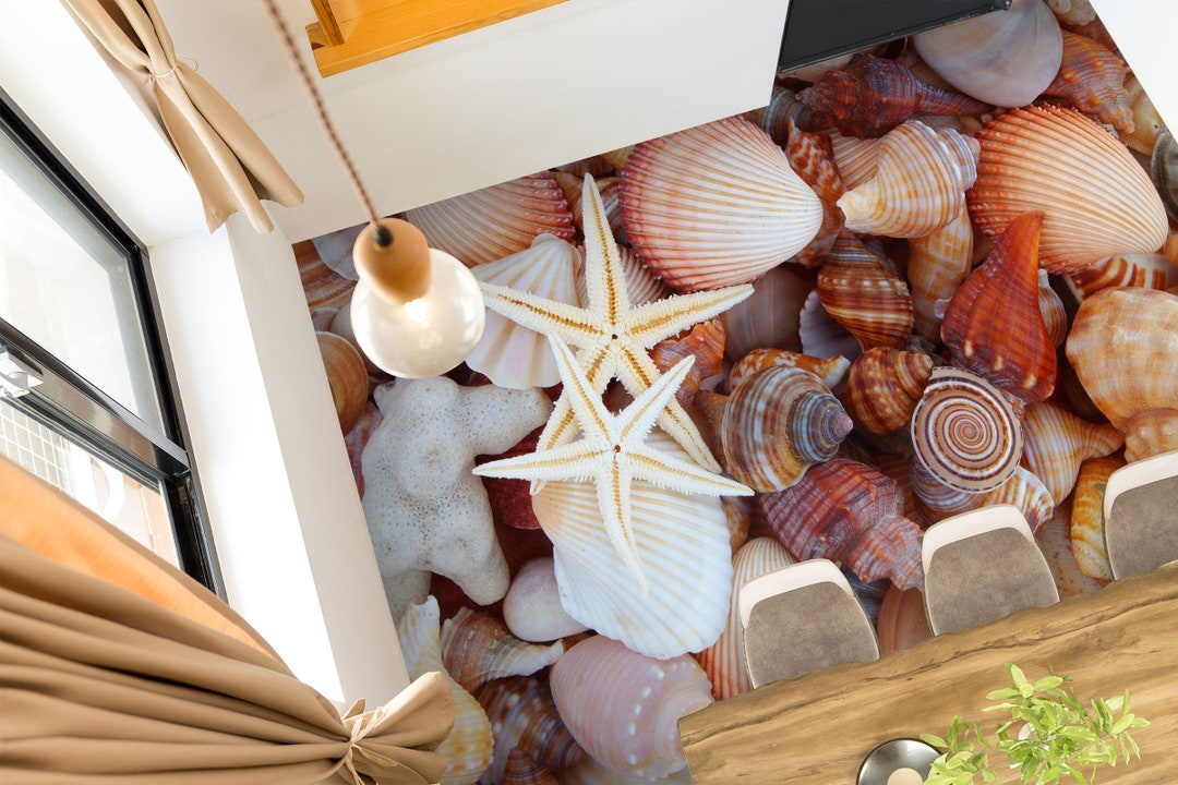 3D Conch Shell 5606 Floor Wallpaper Murals Self-adhesive Removable ...