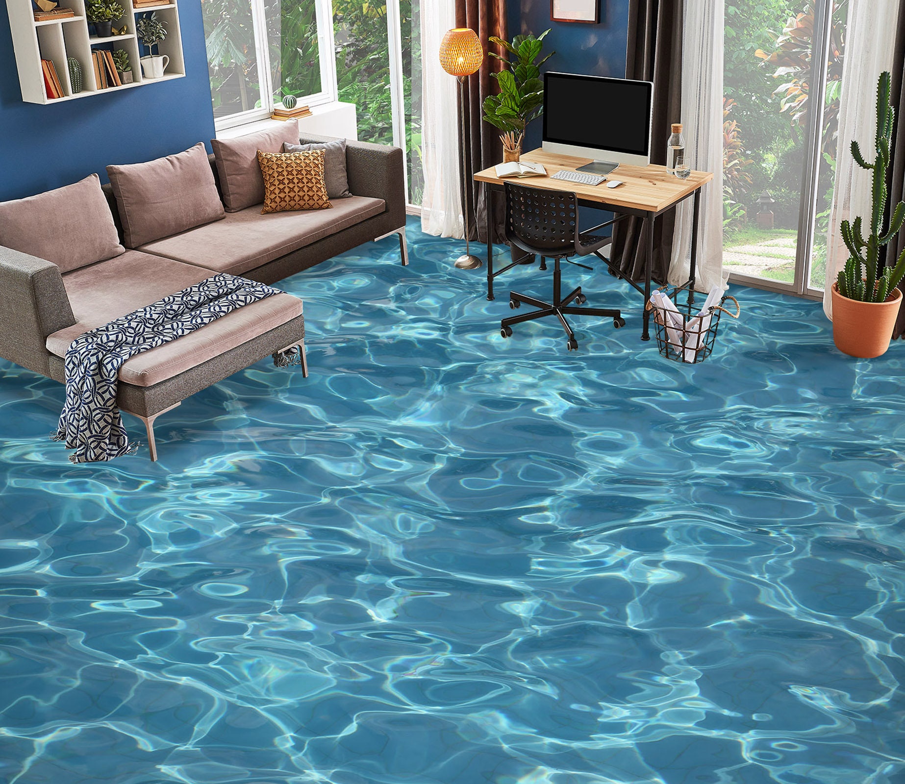 3D Artistic Water Ripples 8779 Floor Wallpaper Murals Self-adhesive ...