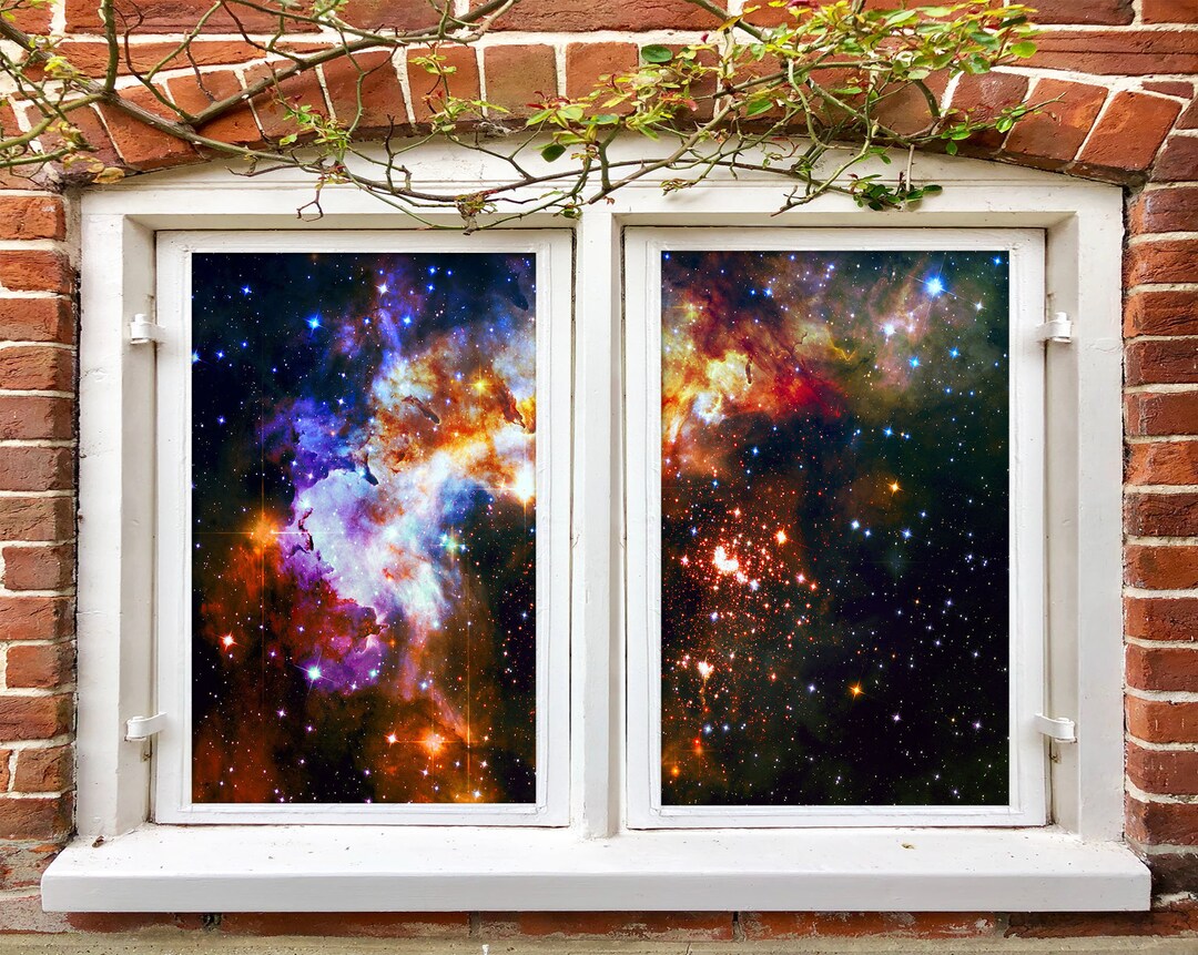 3D Fantasy Universe W2236 Window Film Print Sticker Cling Stained Glass ...