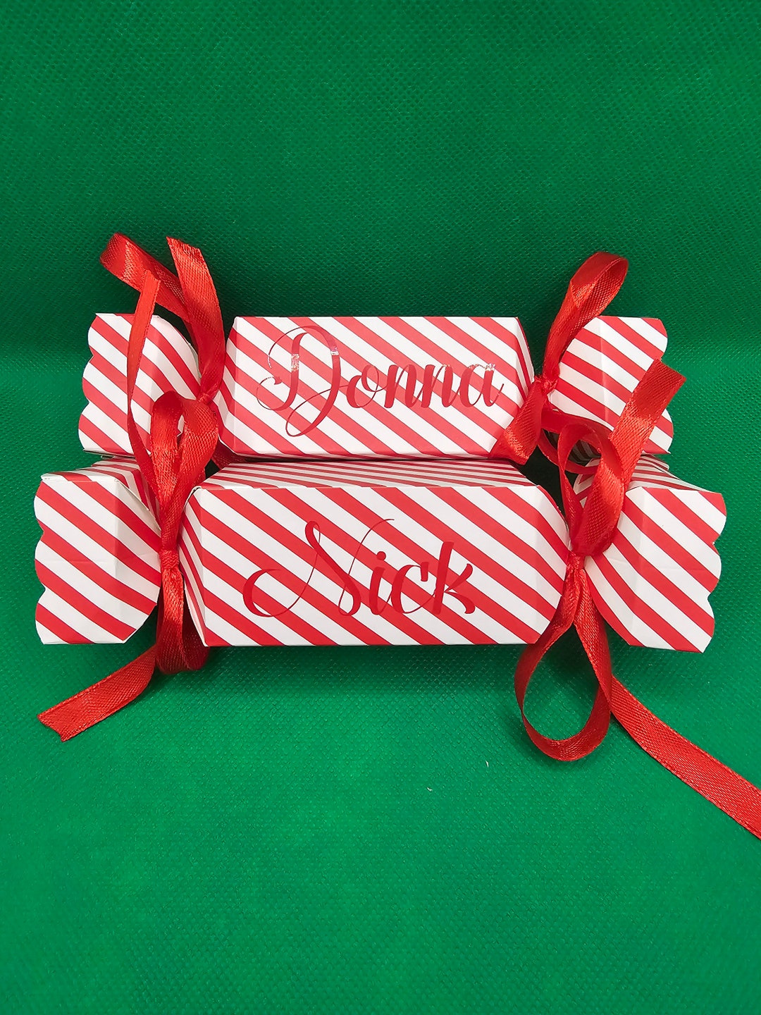 Personalized Christmas Cracker: Candy Cane Sweet Box, Table Decoration ...