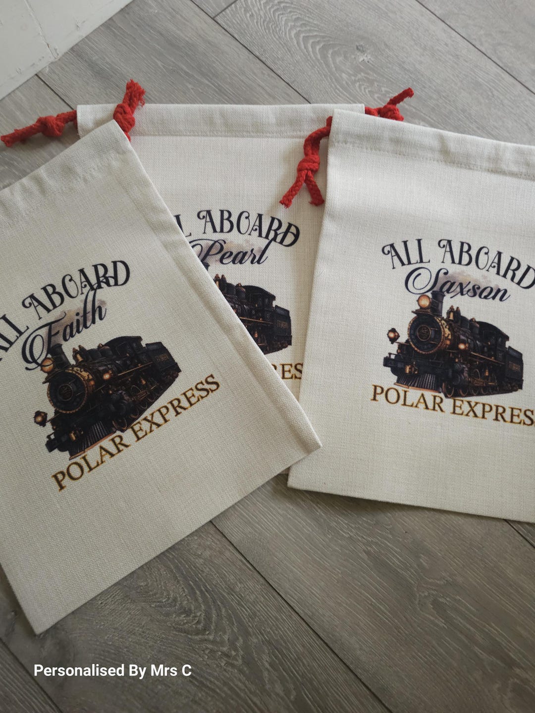 Personalised North Pole, Santa Sacks, Polar Express Train. - Etsy