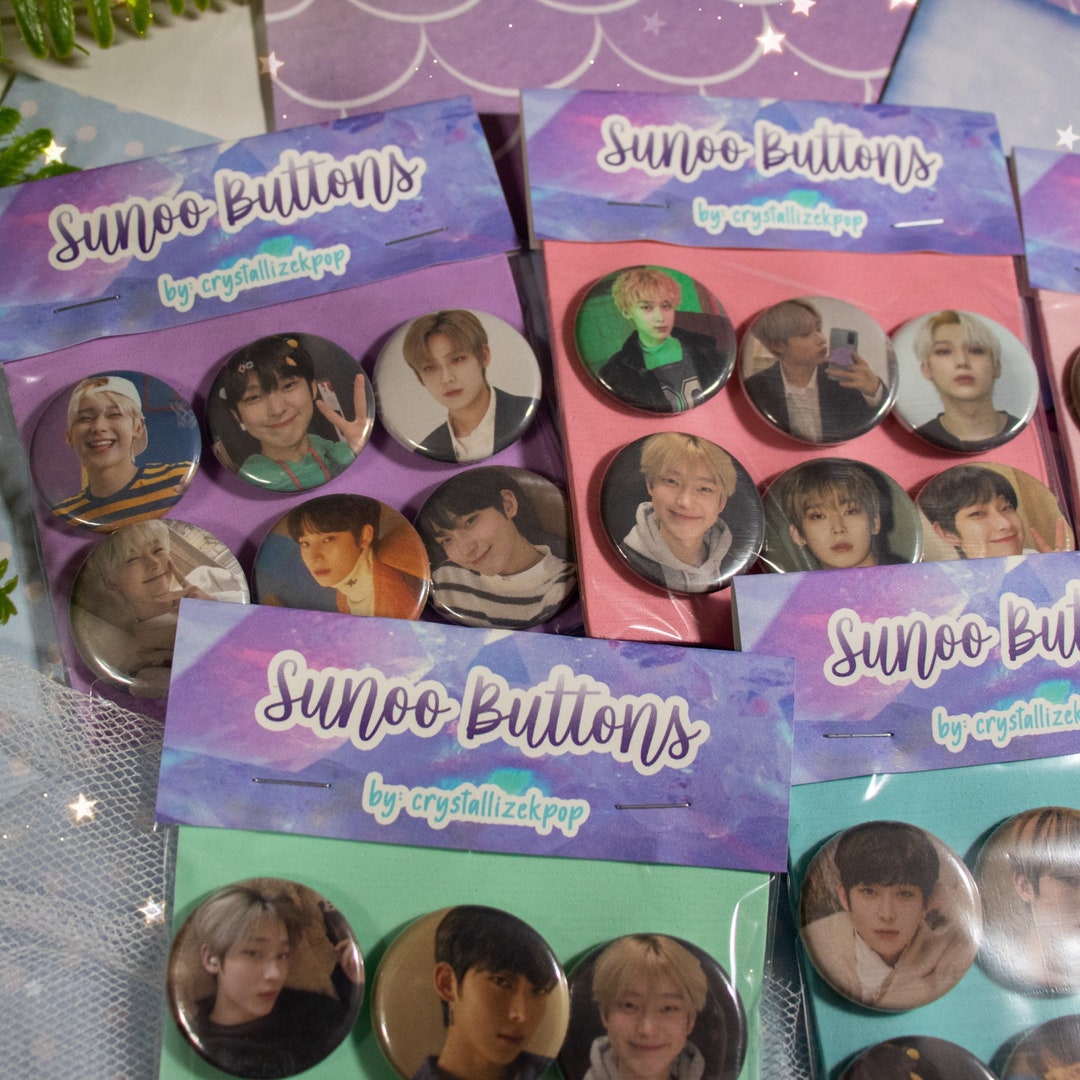 Sunoo Buttons 1.25 Inch 6 Button Set Button Set ENHYPEN ENHYPEN Button ...