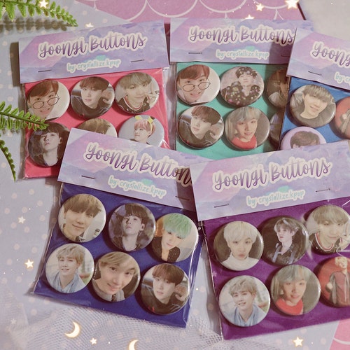 Yoongi Buttons 1.25 Inch 6 Button Set Button Set BTS - Etsy