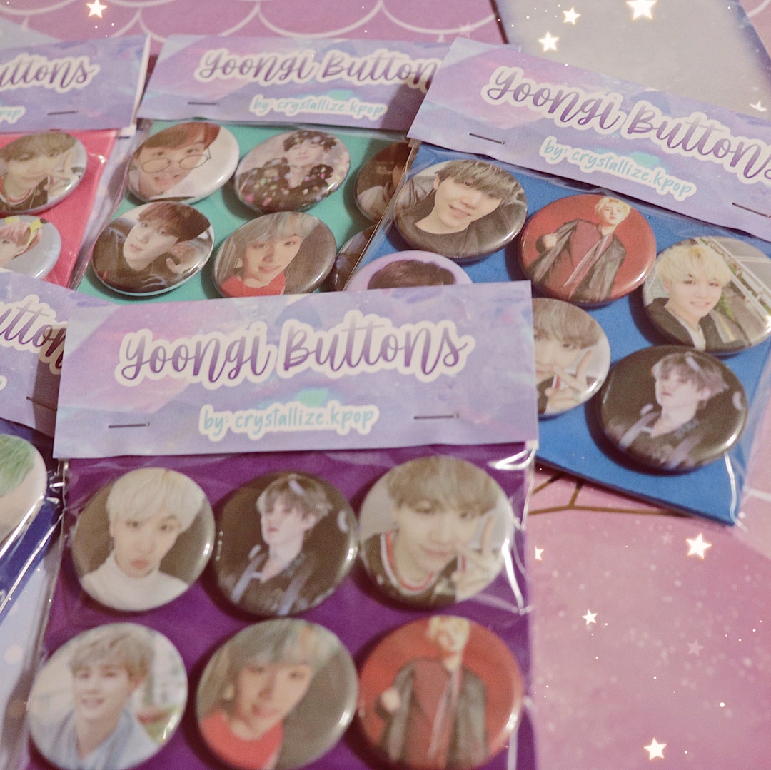 Yoongi Buttons 1.25 Inch 6 Button Set Button Set BTS BTS Button ...