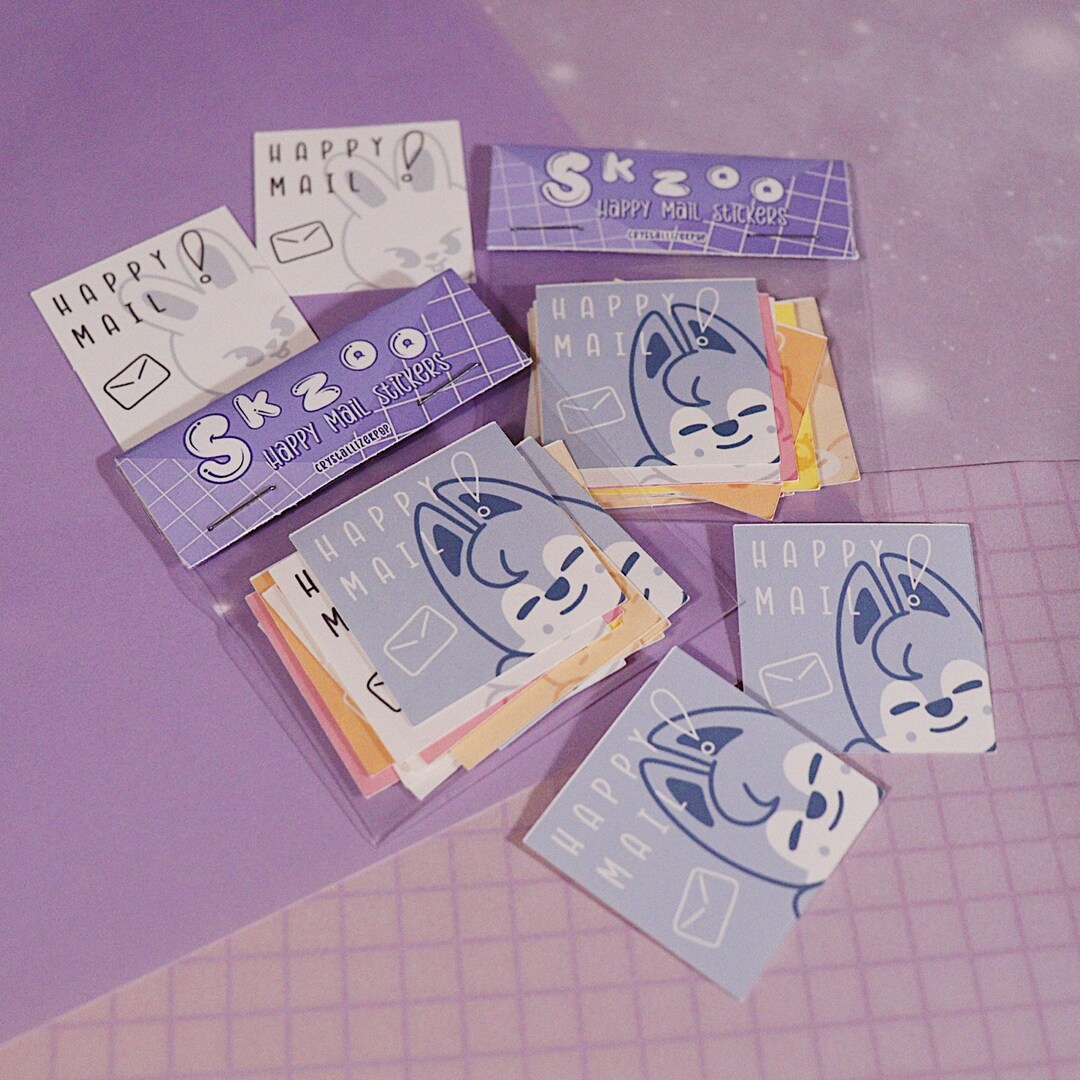 Skzoo Happy Mail Stickers Stray Kids Crystallizekpop Mailing Sticker ...