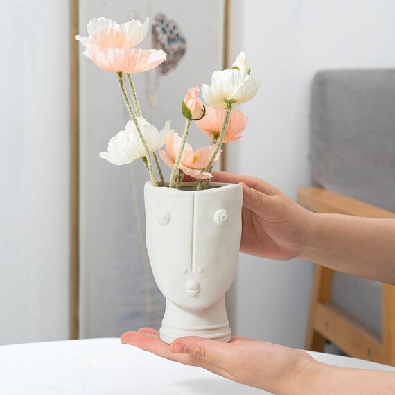 Abstract Human Face Ceramic Flower Pot Pottery Flower Vase - Etsy