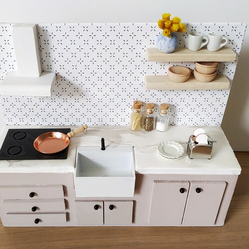 Miniature Dollhouse Kitchen 1:12 Scale Miniature Furniture - Etsy