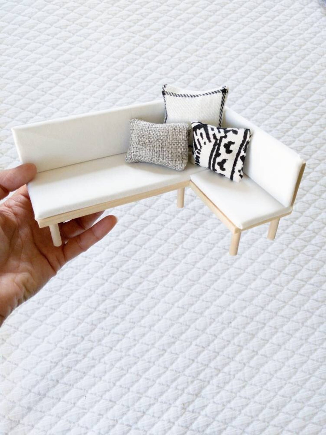 Dollhouse Sofa Sectional. Miniature Couch. Miniature Furniture-off ...