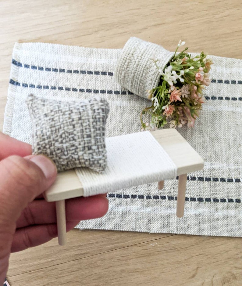 Dollhouse Bench Miniature Bench Miniature Furniture With - Etsy