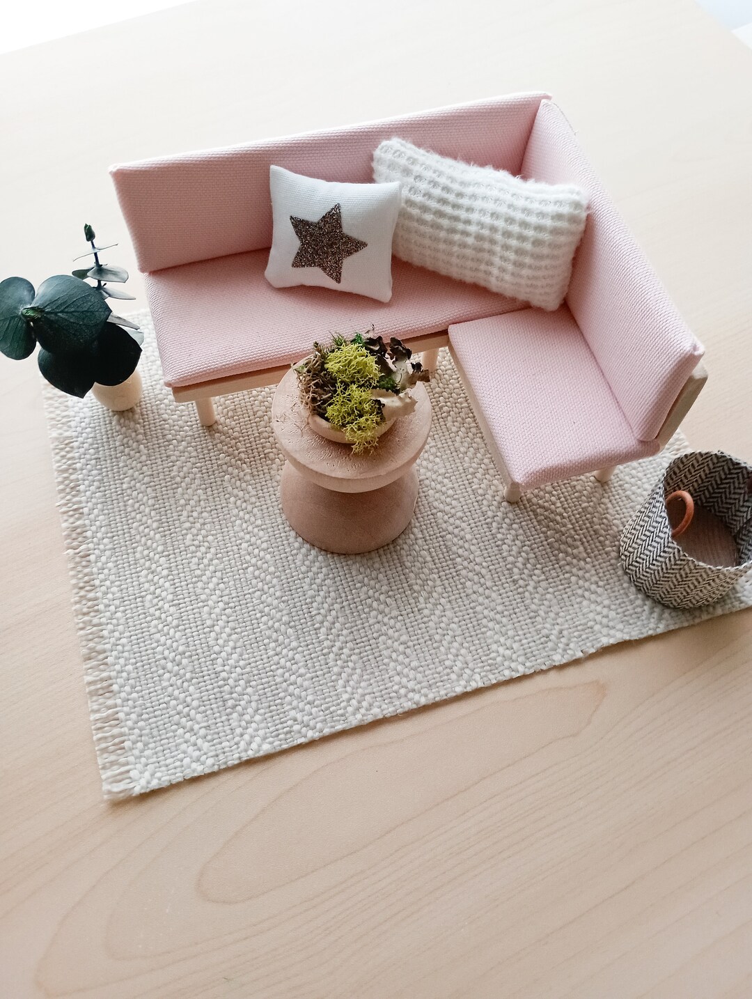 Midcentury Modern Miniature Sofa Set Includes Dollhouse Sofa,miniature ...