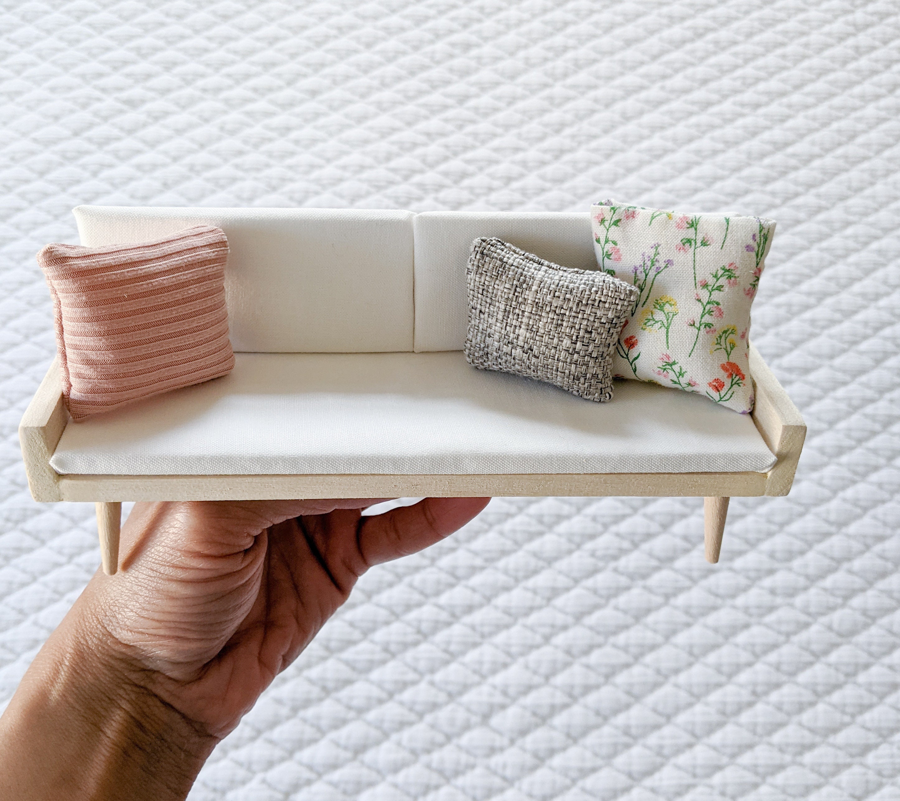 Mid Century Modern Miniature Sofa-white - Etsy