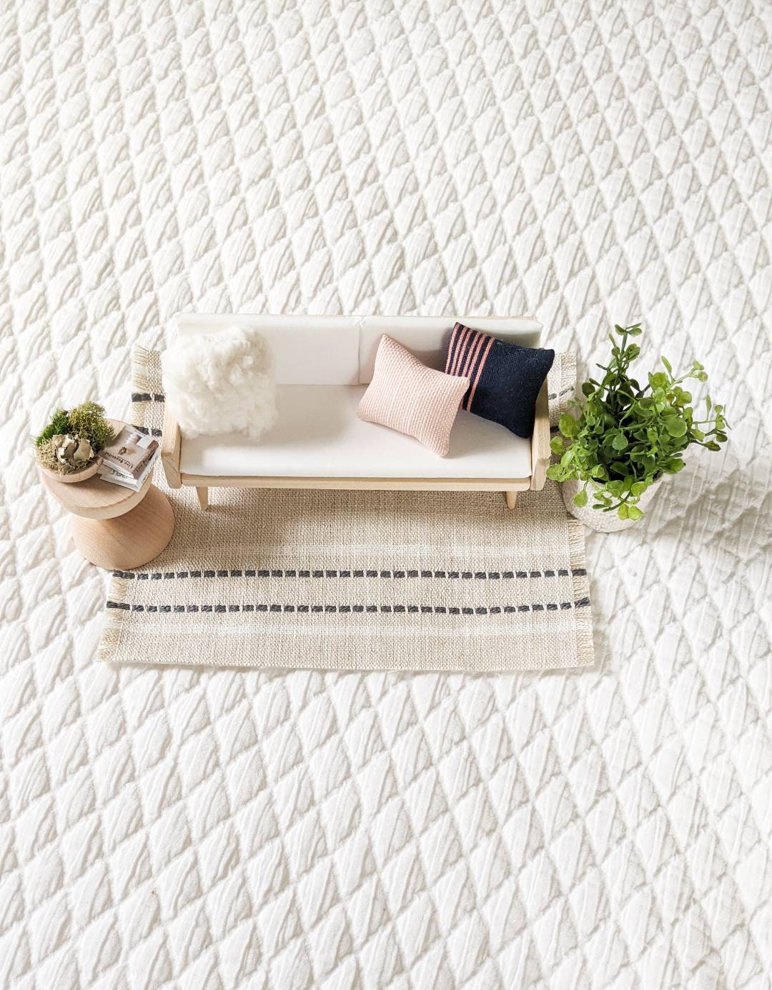 Mid Century Modern Miniature Sofa-white - Etsy