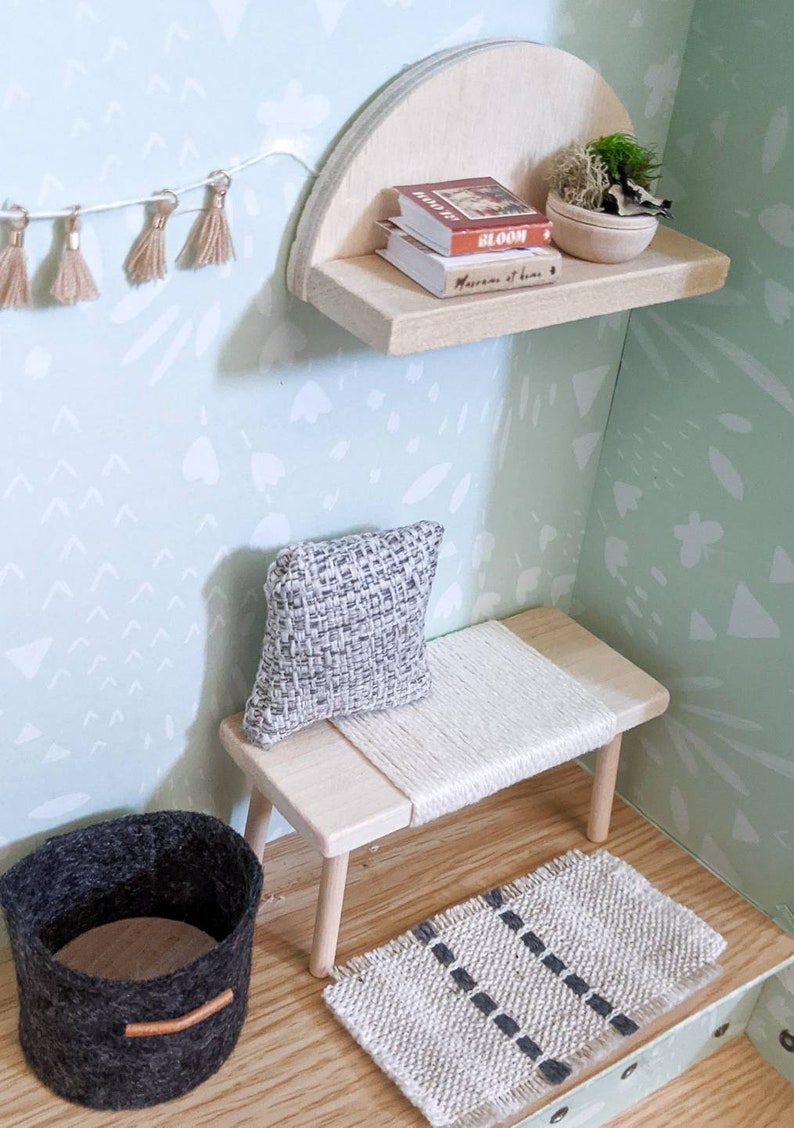 Dollhouse Bench Miniature Bench Miniature Furniture With - Etsy