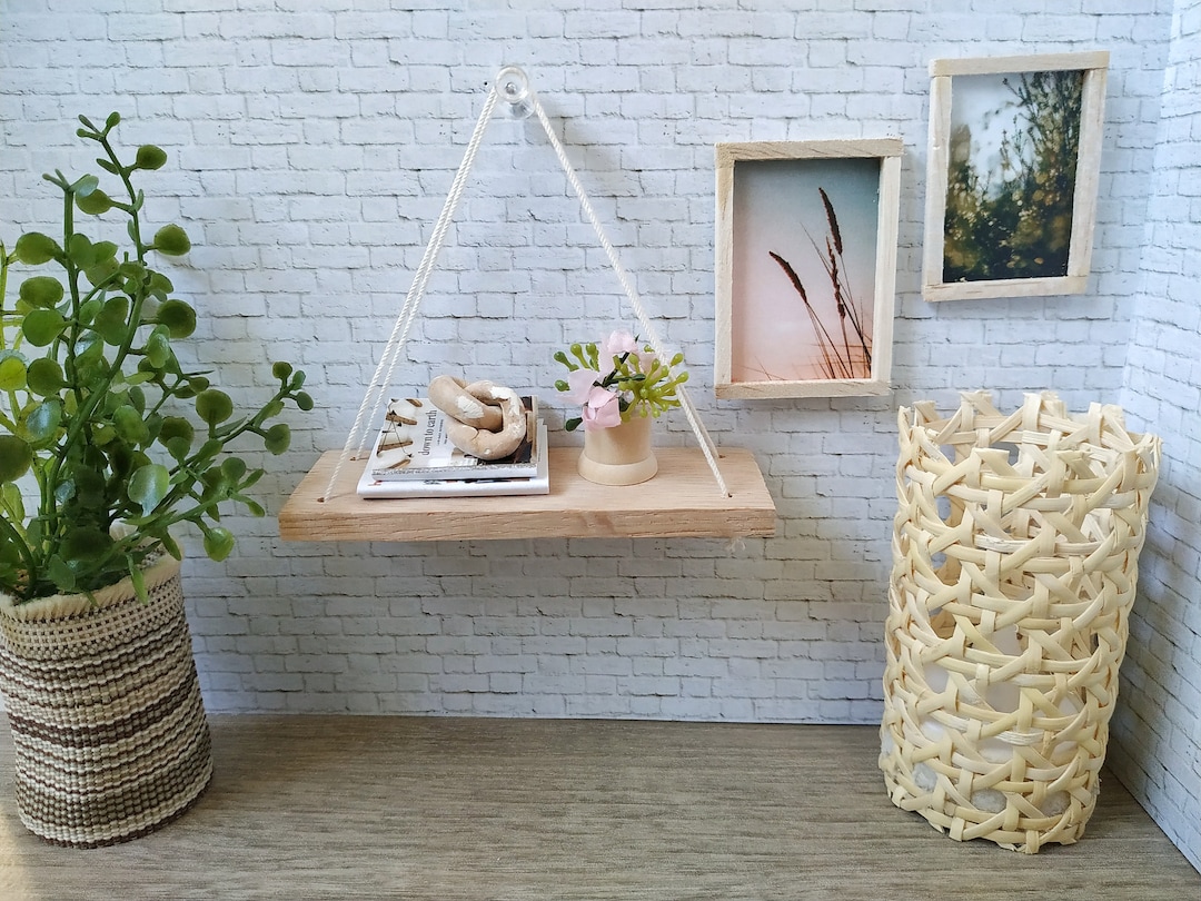 Dollhouse Shelf, Miniature Shelf, Dollhouse Furniture, Hanging Shelf ...
