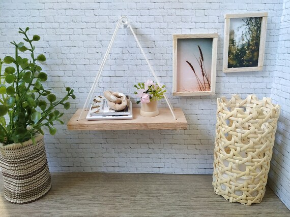Dollhouse shelf miniature shelf dollhouse furniture hanging | Etsy