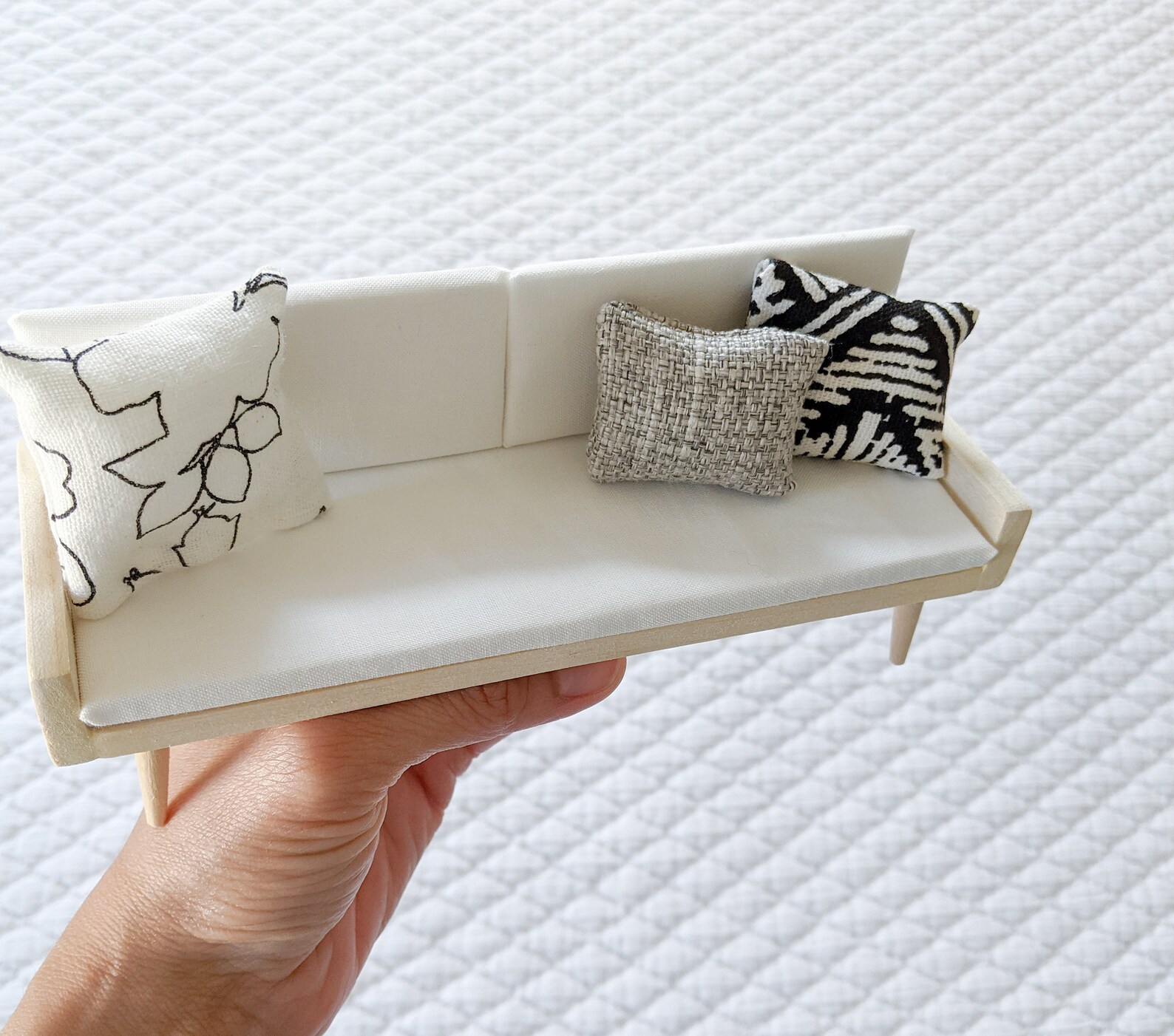 Mid Century Modern Miniature Sofa-white - Etsy