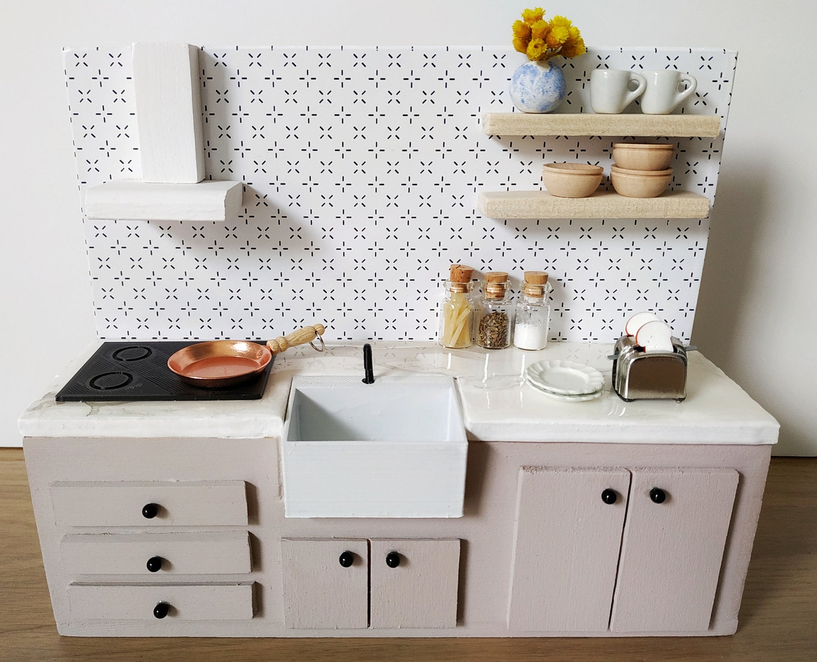 Dollhouse Kitchen Miniature Kitchen 1:12 Scale Miniature - Etsy