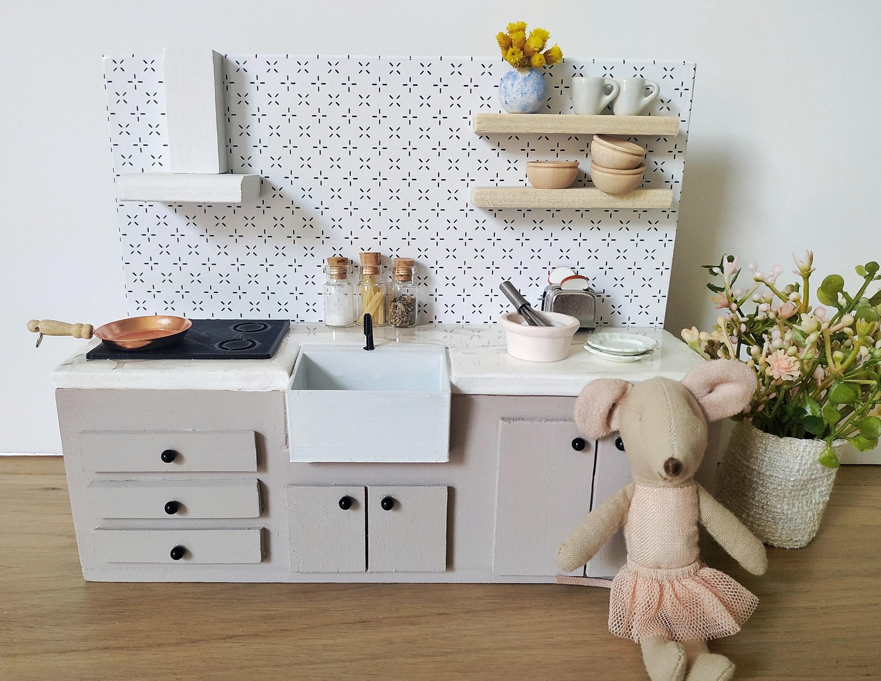 Dollhouse kitchen Miniature Kitchen 1:12 scale Miniature | Etsy