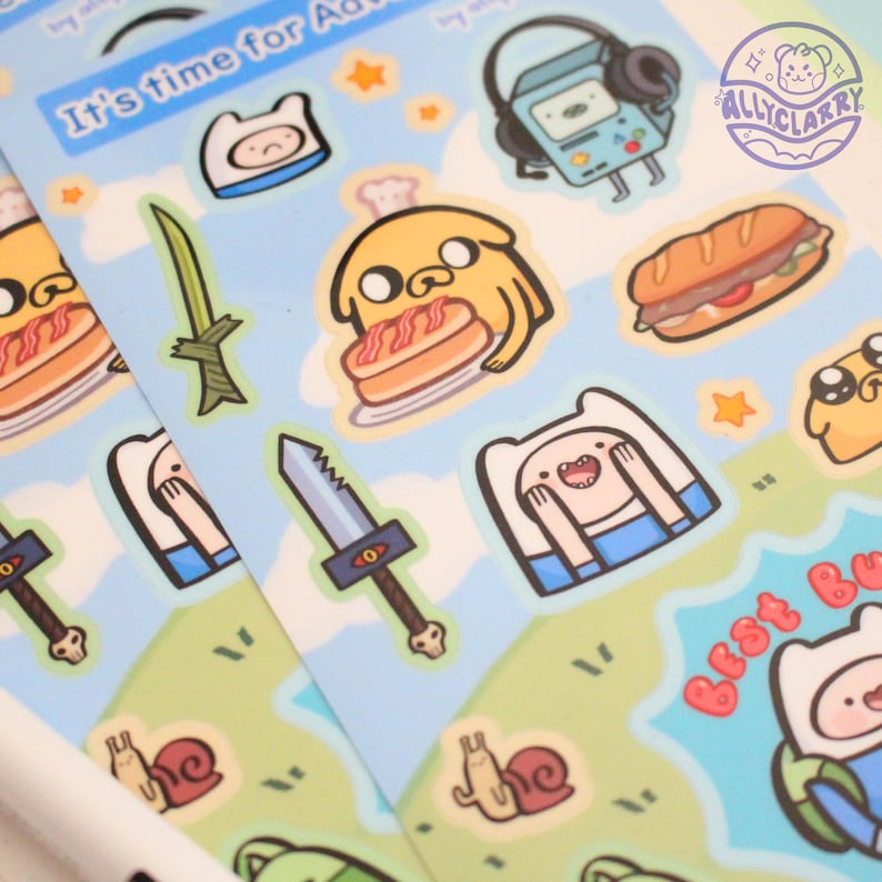 Finn and Jake Adventure Time Sticker Sheet - Etsy