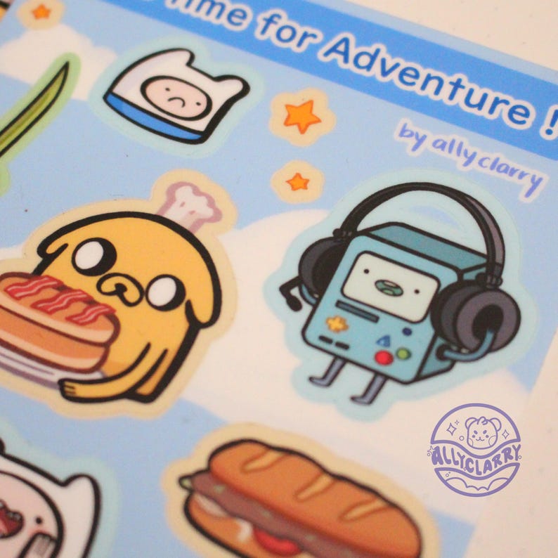 Finn and Jake Adventure Time Sticker Sheet - Etsy
