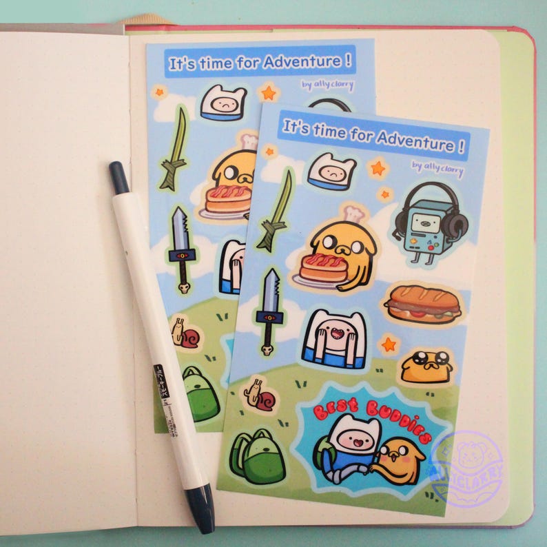 Finn and Jake Adventure Time Sticker Sheet - Etsy