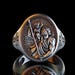 14K Gold Saint Christopher Signet Ring, St Christopher Round Ring ...