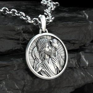 Silver Jesus Christ Necklace, Jesus Signet Ring, Religious Silver ...